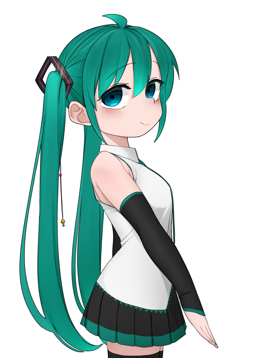 Safebooru 1girl Absurdres Aqua Eyes Aqua Hair Bare Shoulders Blush