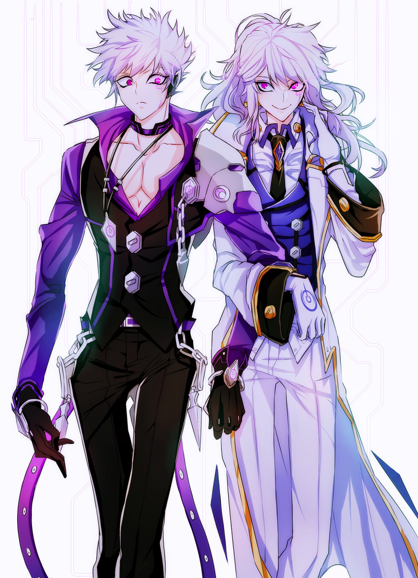 Safebooru - 2boys a846300 add (elsword) arm hug armor belt black choker ...