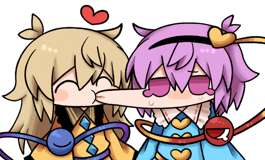 Safebooru - 2girls ^ ^ biting biting cheek blue sweater buttons cheek ...