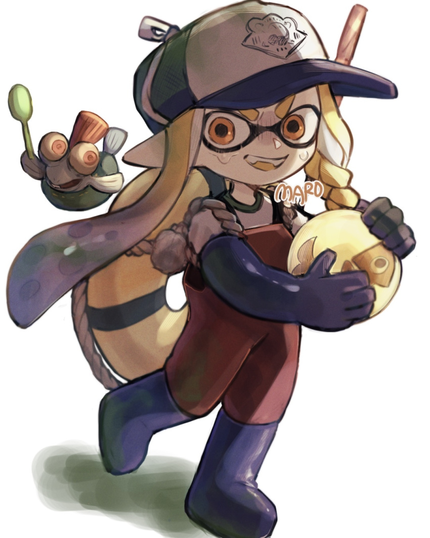 Safebooru - 1girl artist name baseball cap blonde hair blue footwear ...