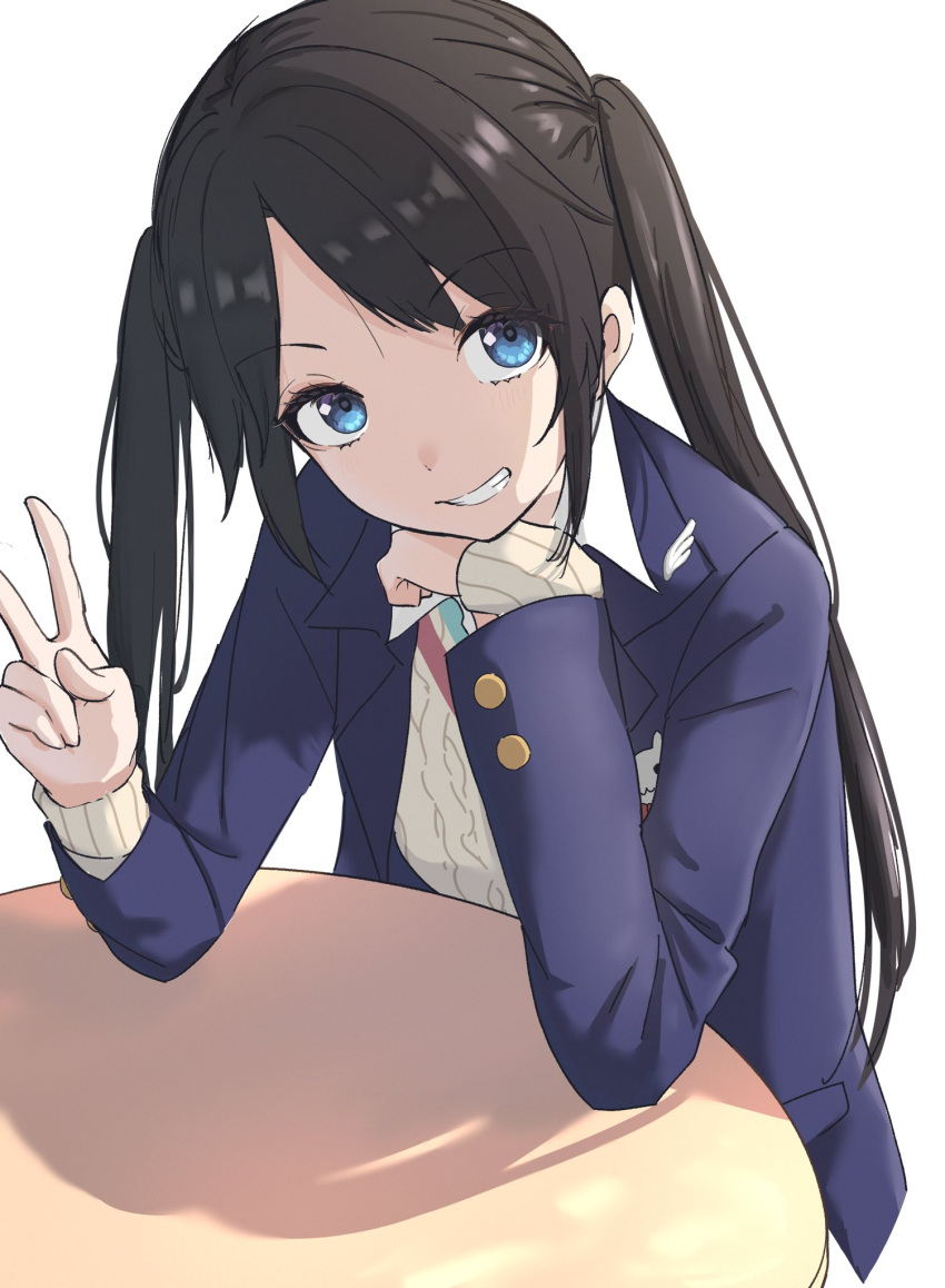 Safebooru 1girl Asymmetrical Bangs Black Hair Blue Eyes Blue Jacket 5477