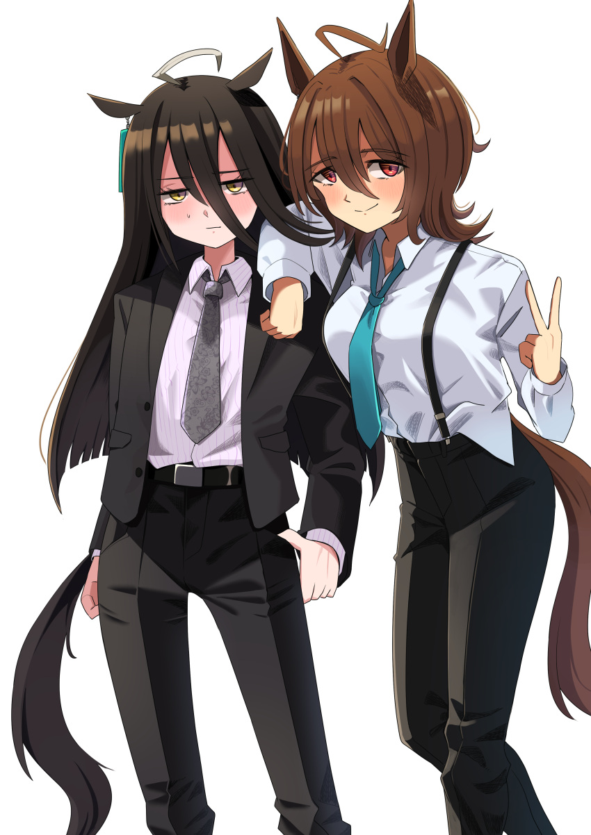 Safebooru - 2girls absurdres agnes tachyon (umamusume) ahoge alternate costume animal ears aqua ...