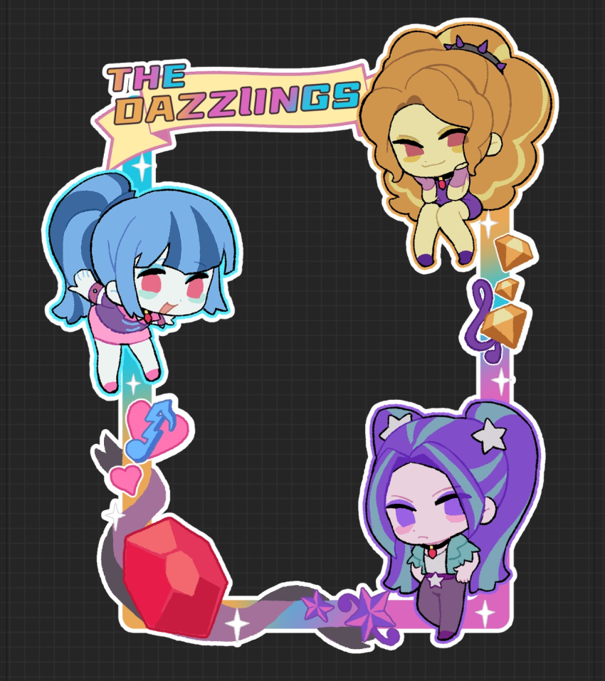 Safebooru - 3girls adagio dazzle adagio dazzle (human) aqua hair aqua ...