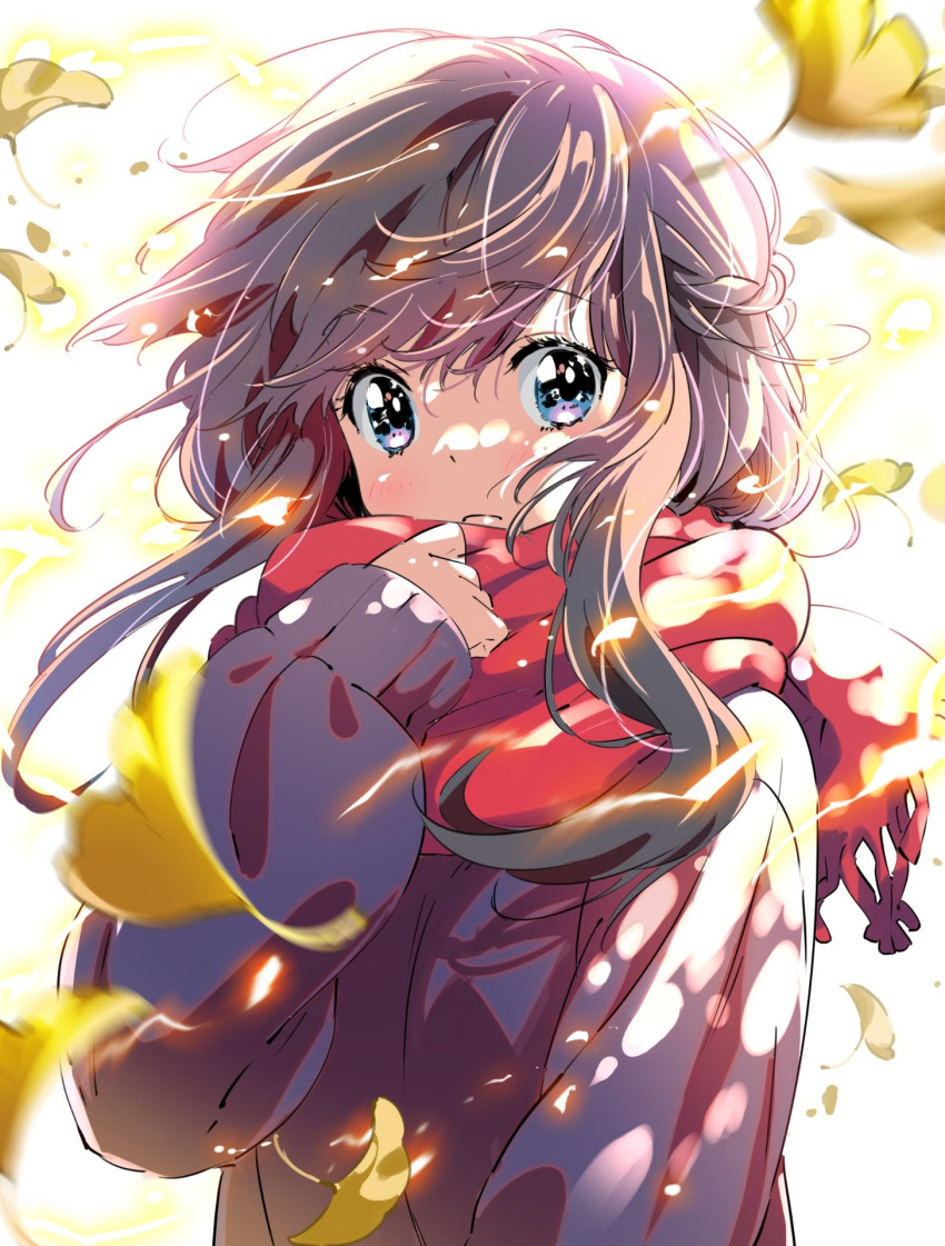 Safebooru 1girl Blue Eyes Brown Hair Brown Sweater Highres Looking At 6861