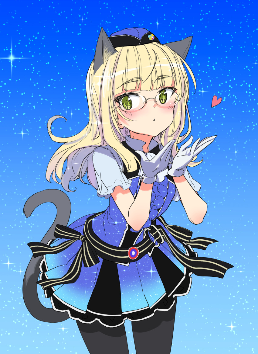 Safebooru - 1girl absurdres animal ears aohashi ame black pantyhose blonde hair blush cat ears ...