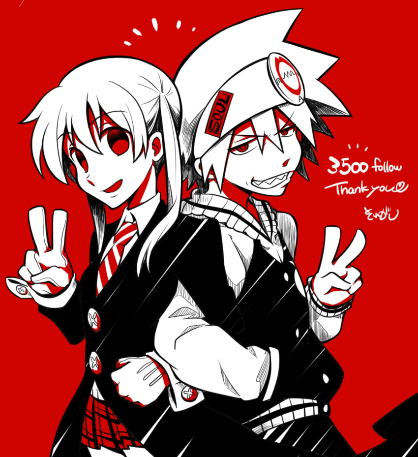 Safebooru - 1boy 1girl back-to-back hairband hand in pocket highres ...