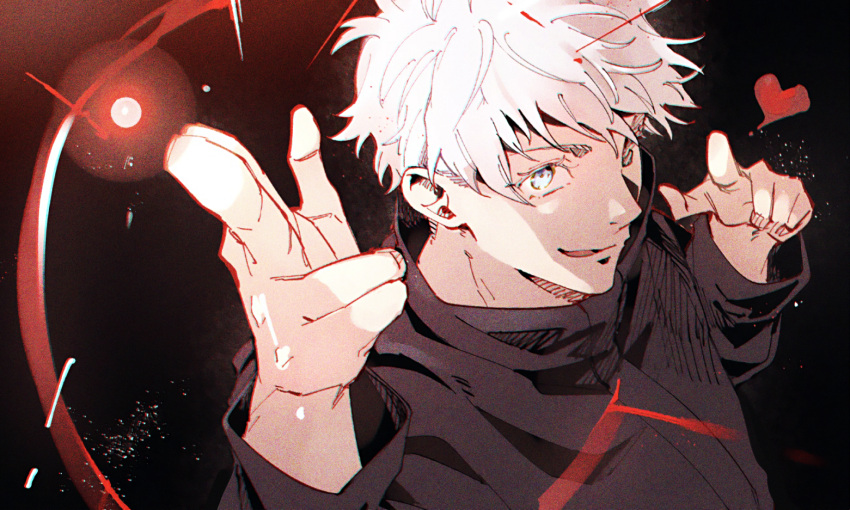 Safebooru - 1boy :q black background black jacket blue eyes deka power ...