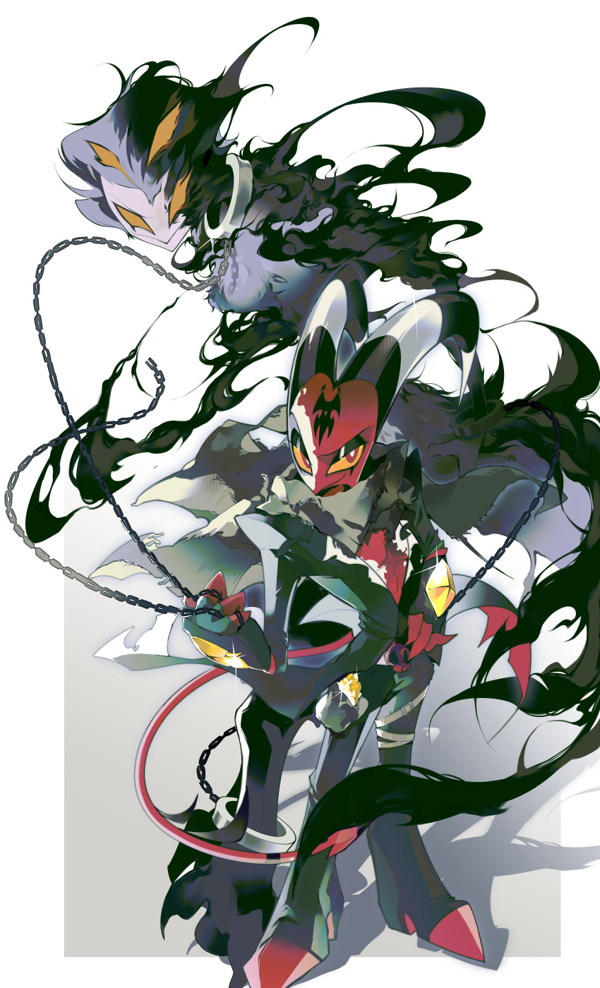 Safebooru - 2boys absurdres black feathers black pants blitzo (helluva ...