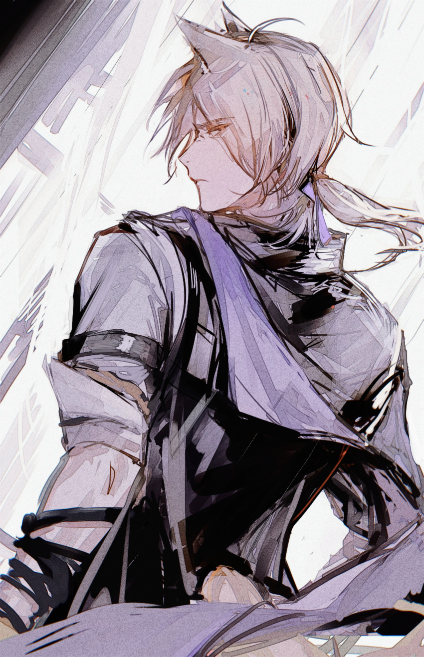 Safebooru - 1boy absurdres animal ears arknights black vest blonde hair highres horse boy horse ...