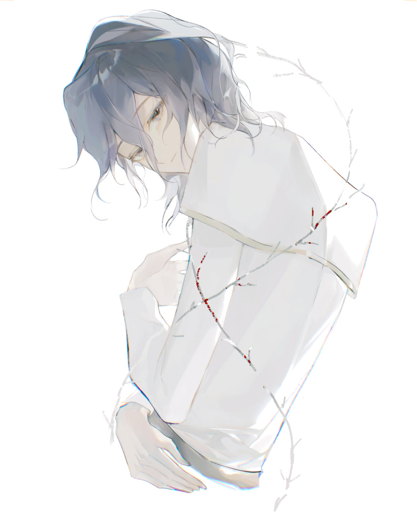 Safebooru - 1boy absurdres black eyes black hair capelet closed mouth cropped torso gold trim ...