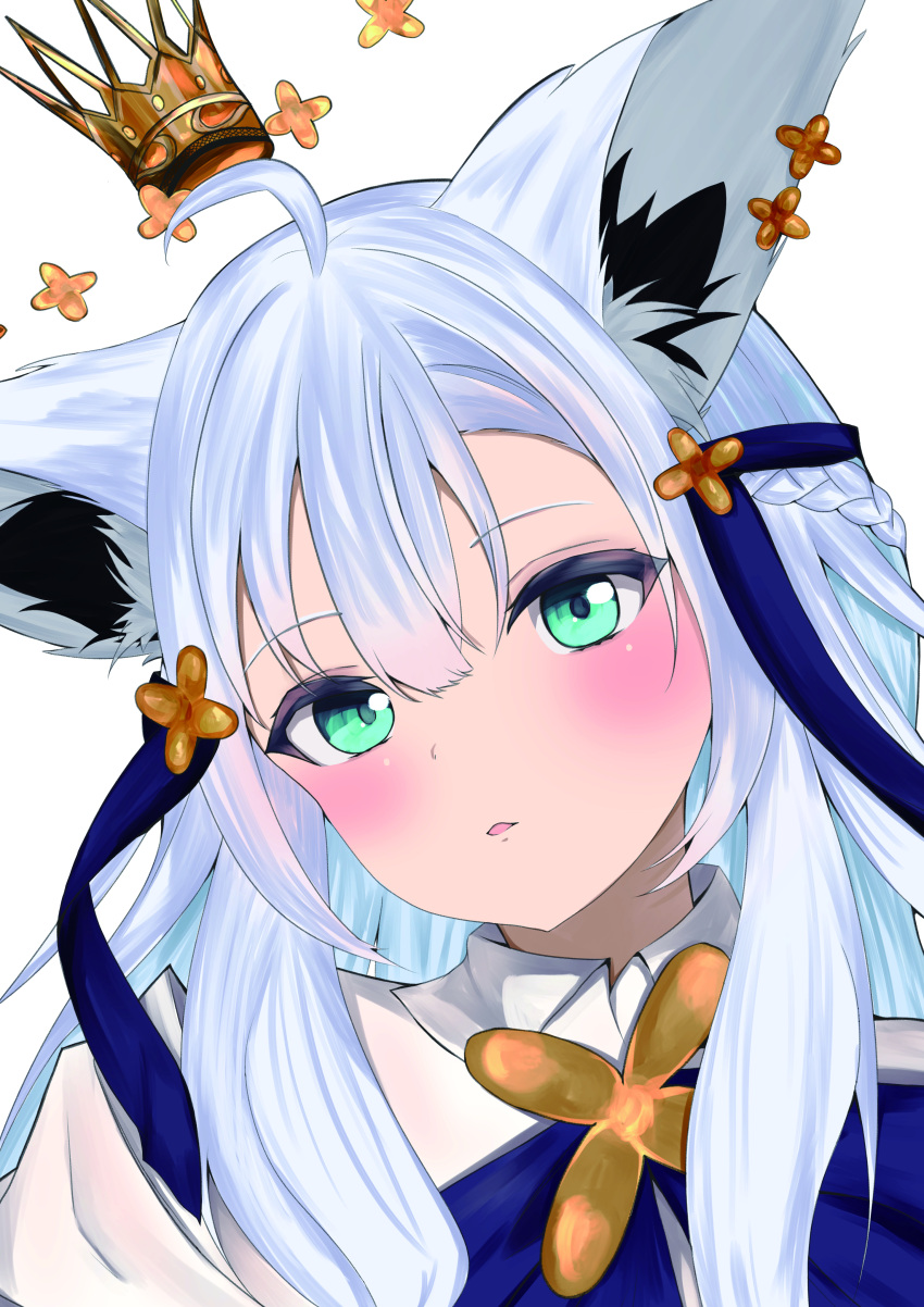 Safebooru - 1girl absurdres ahoge animal ear fluff animal ears blush braid commentary request ...