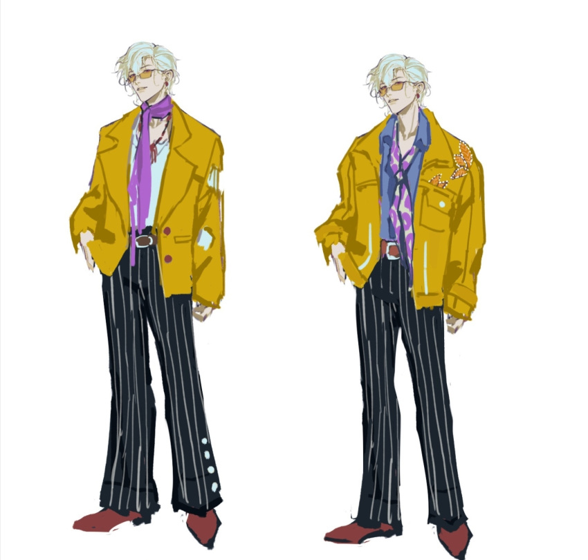 Safebooru - 1boy alternate costume belt black pants blue shirt boots ...