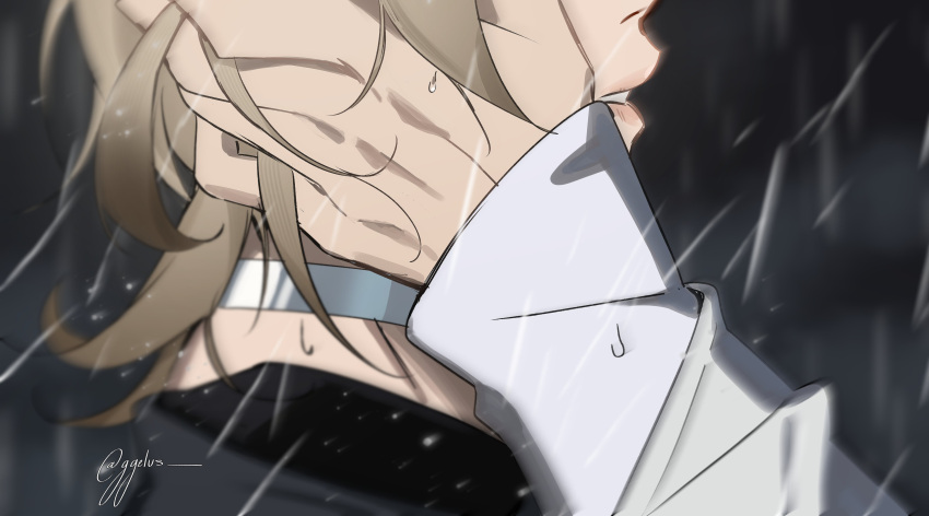 Safebooru - 2boys absurdres alhaitham (genshin impact) alien stage black shirt blonde hair ...