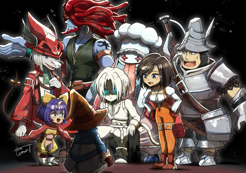 Safebooru - 1other 3girls 4boys adelbert steiner aqua eyes arm belt arm tattoo armor armored ...