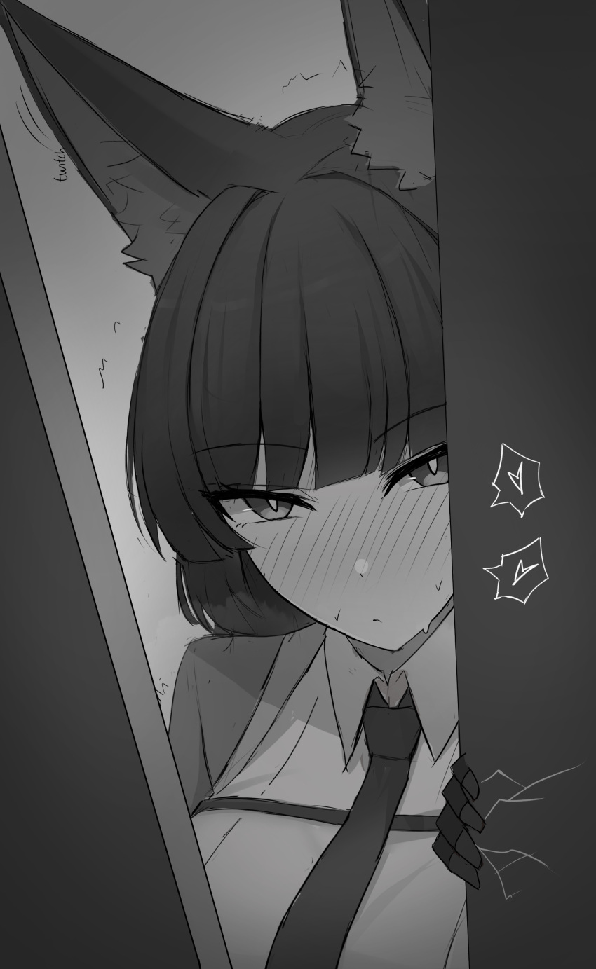 Safebooru - 1girl absurdres animal ears blunt bangs blush closed mouth fox ears fox girl gloves ...