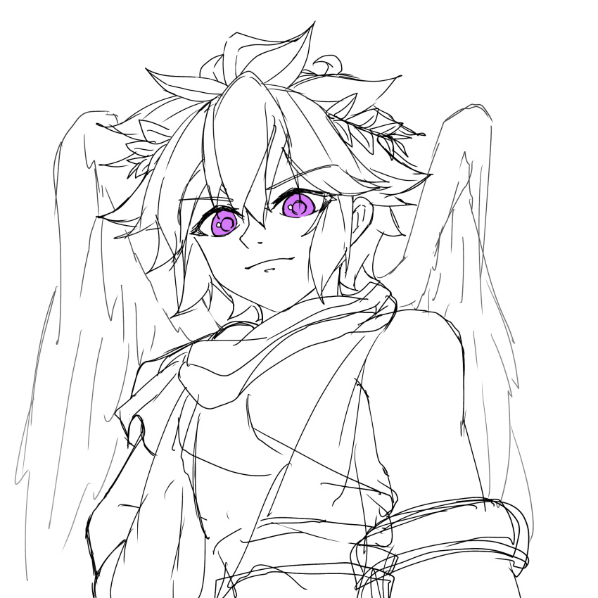 Safebooru - 1boy ahoge alternate eye color angel bracer closed mouth ...