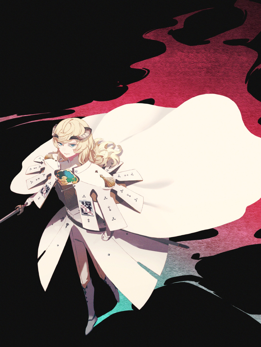 Safebooru - 1boy absurdres ankoankoazuki aqua eyes armor belt black belt boots breastplate cape ...