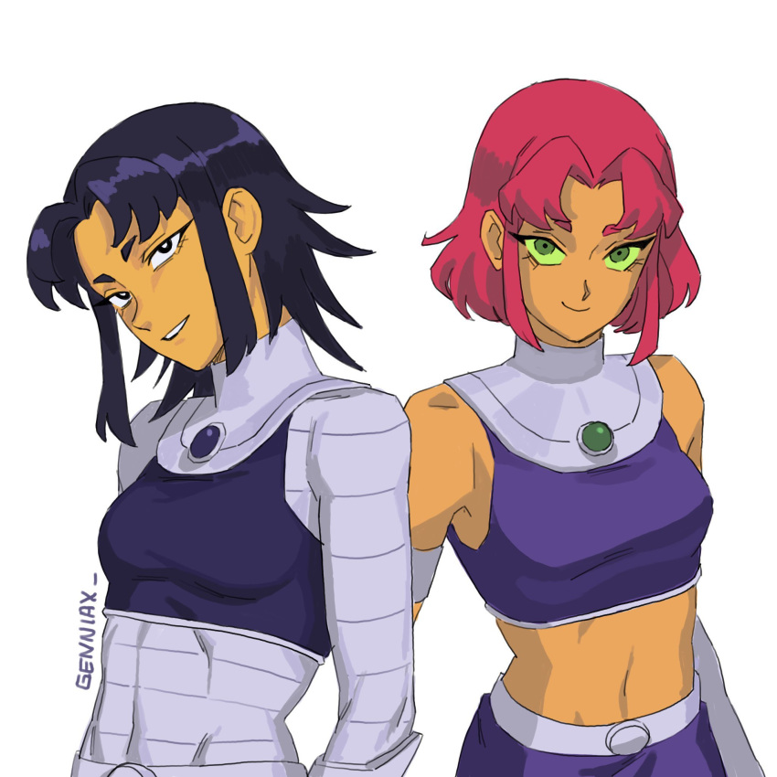 Safebooru - 2girls artist name black hair blackfire colored sclera ...