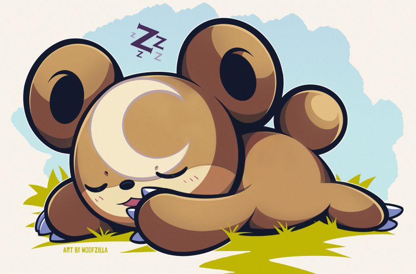 Safebooru - animal focus bear claws closed eyes facial mark forehead ...