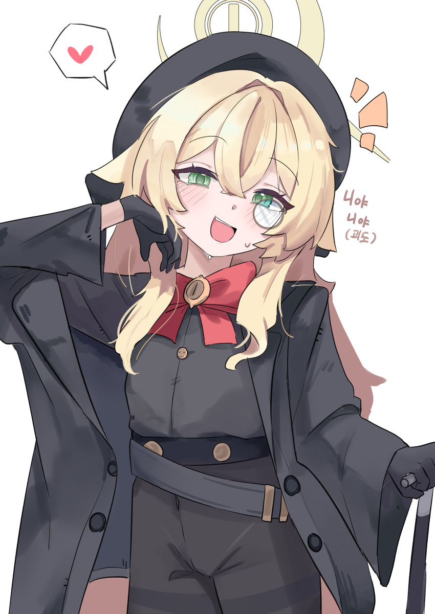 Safebooru - absurdres beret black gloves black shirt blonde hair blue archive blush bow fluffy ...