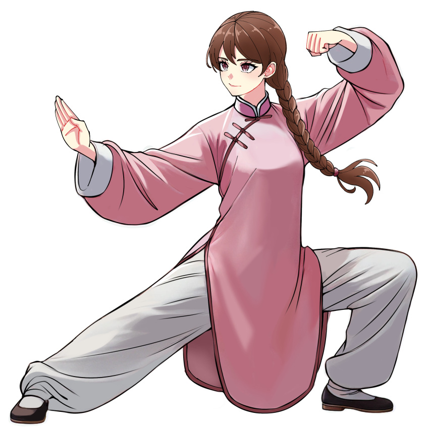 Safebooru - 1girl absurdres braid brown hair changpao china dress ...