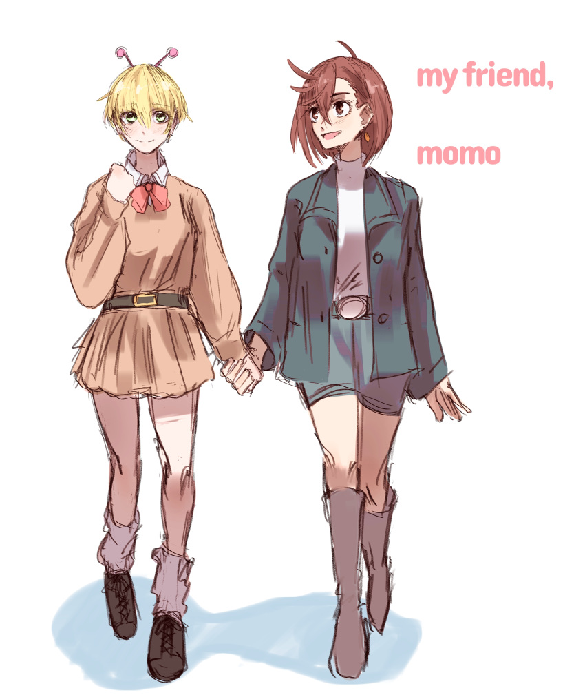 Safebooru - 2girls absurdres antenna hair ayase momo baku mbu bamora (dandadan) blonde hair ...