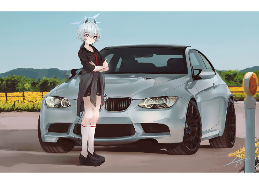 Safebooru - 1girl absurdres black footwear black shirt black skirt blue archive blue halo blue ...