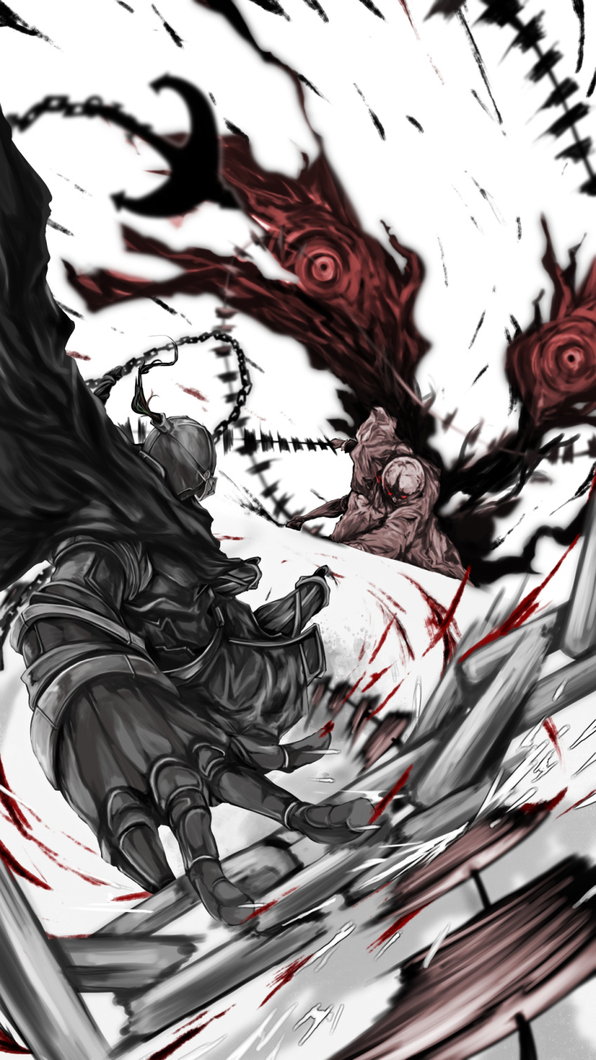 Safebooru - 2boys armor black souls cape character request duel ...