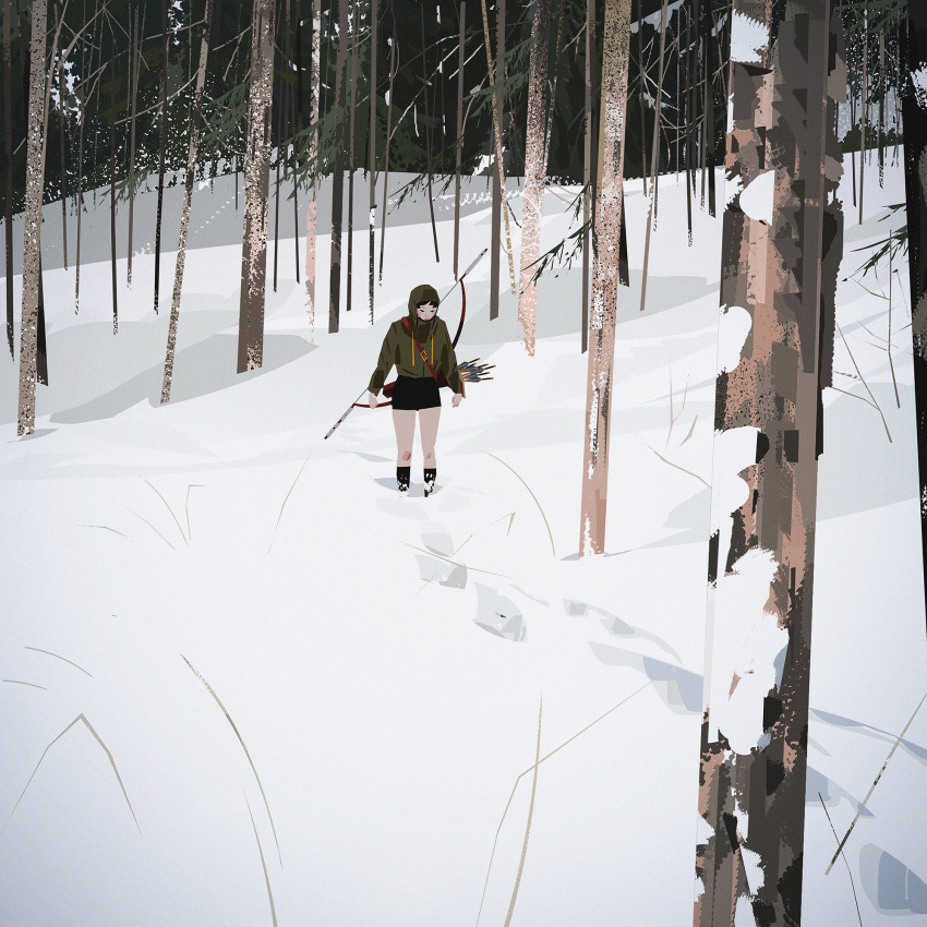 Safebooru - 1girl arrow (projectile) black hair black skirt bow (weapon ...