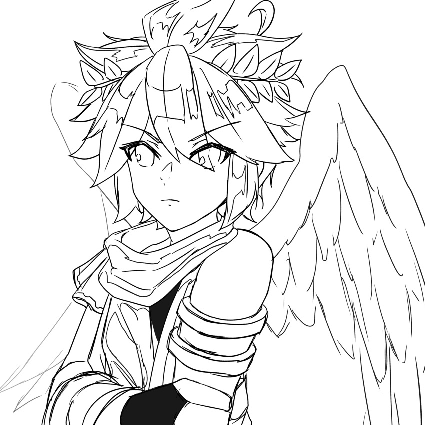 Safebooru - 1boy ahoge androgynous angel armlet bracer closed mouth ...