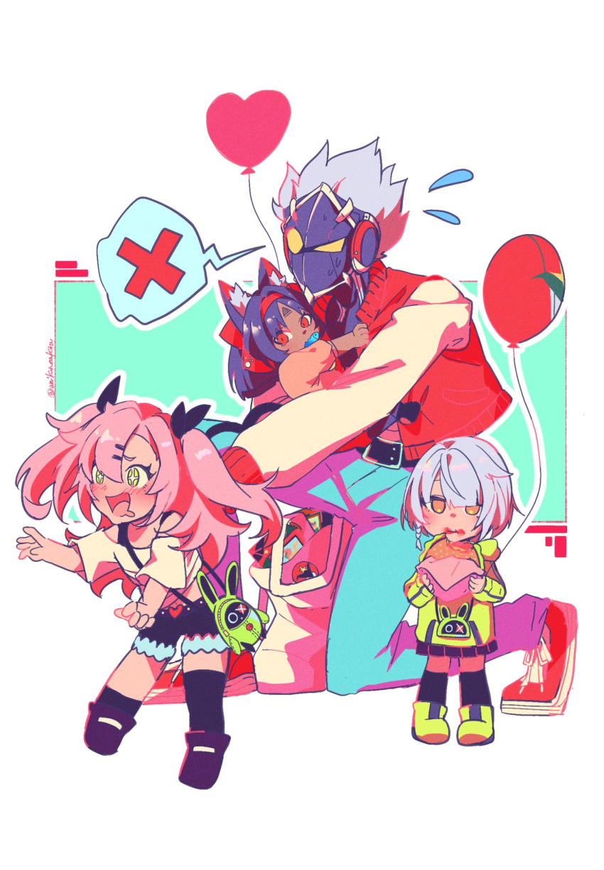 Safebooru - 1boy 3girls aged down amillion (zenless zone zero) anby demara anikinoakira animal ...