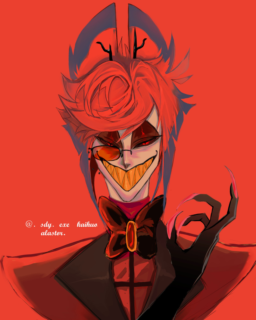 Safebooru - 1boy absurdres alastor (hazbin hotel) black sclera colored ...