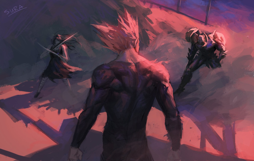 Safebooru - arthropod boy back back muscles back turned blade arm from ...