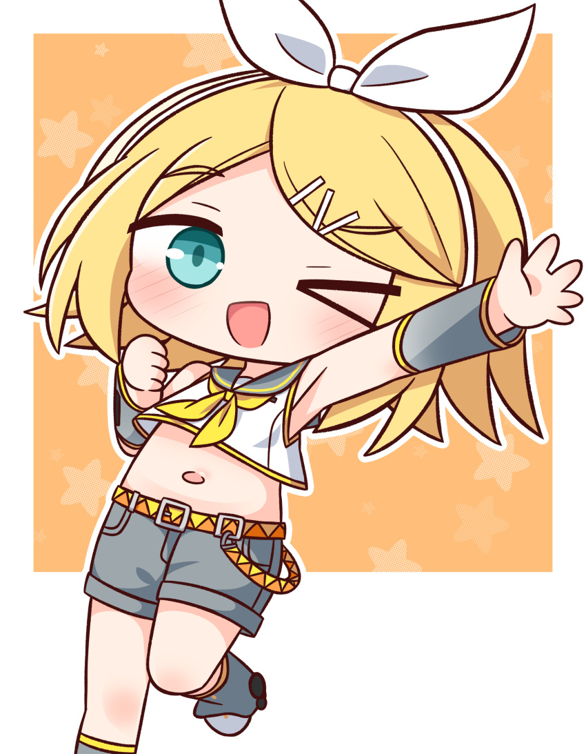 Safebooru - > o 1girl ;d armpits belt belt buckle blonde hair blue eyes ...