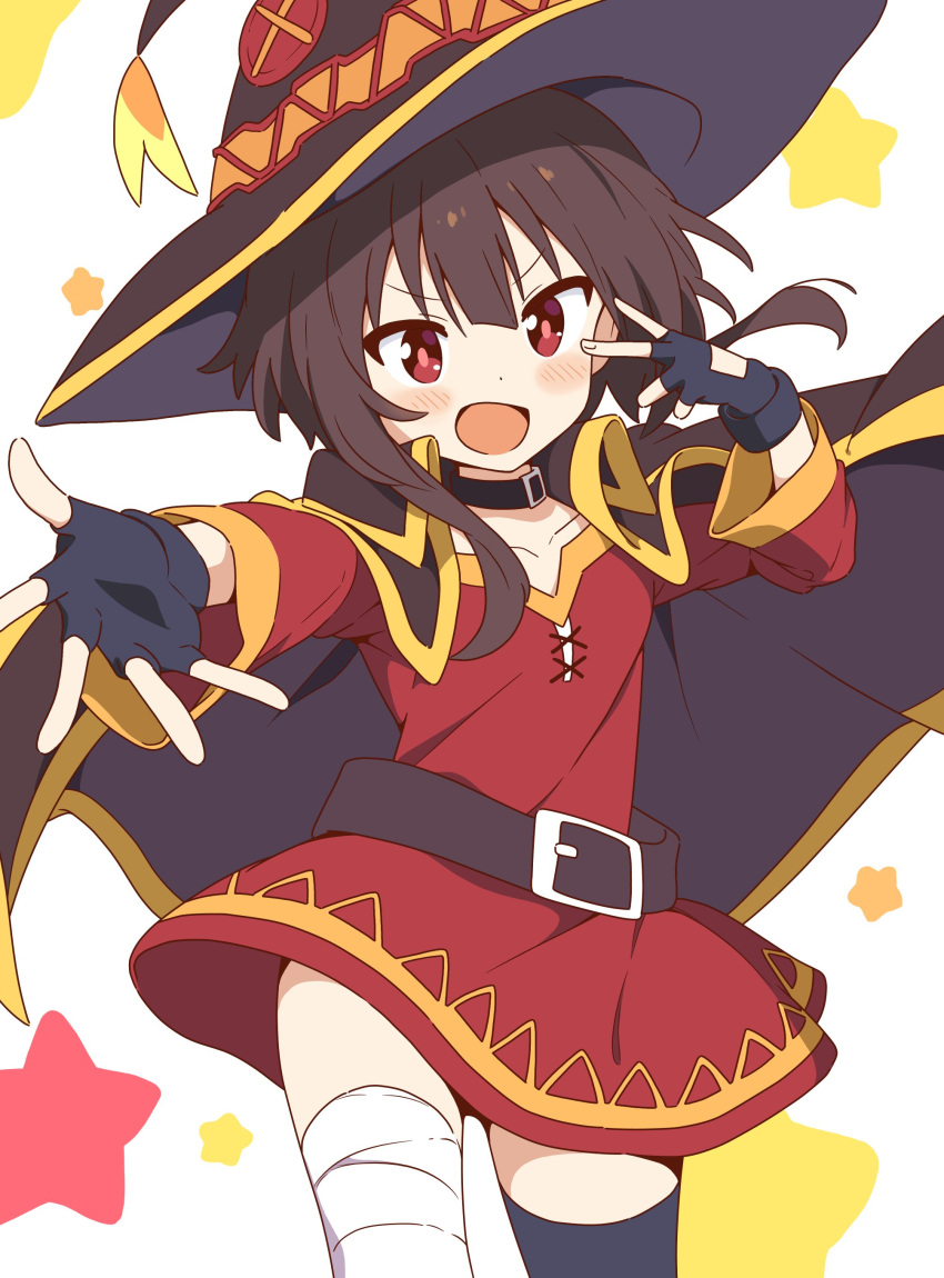 Safebooru - 1girl absurdres bandaged leg bandages belt black choker black gloves black hat black ...