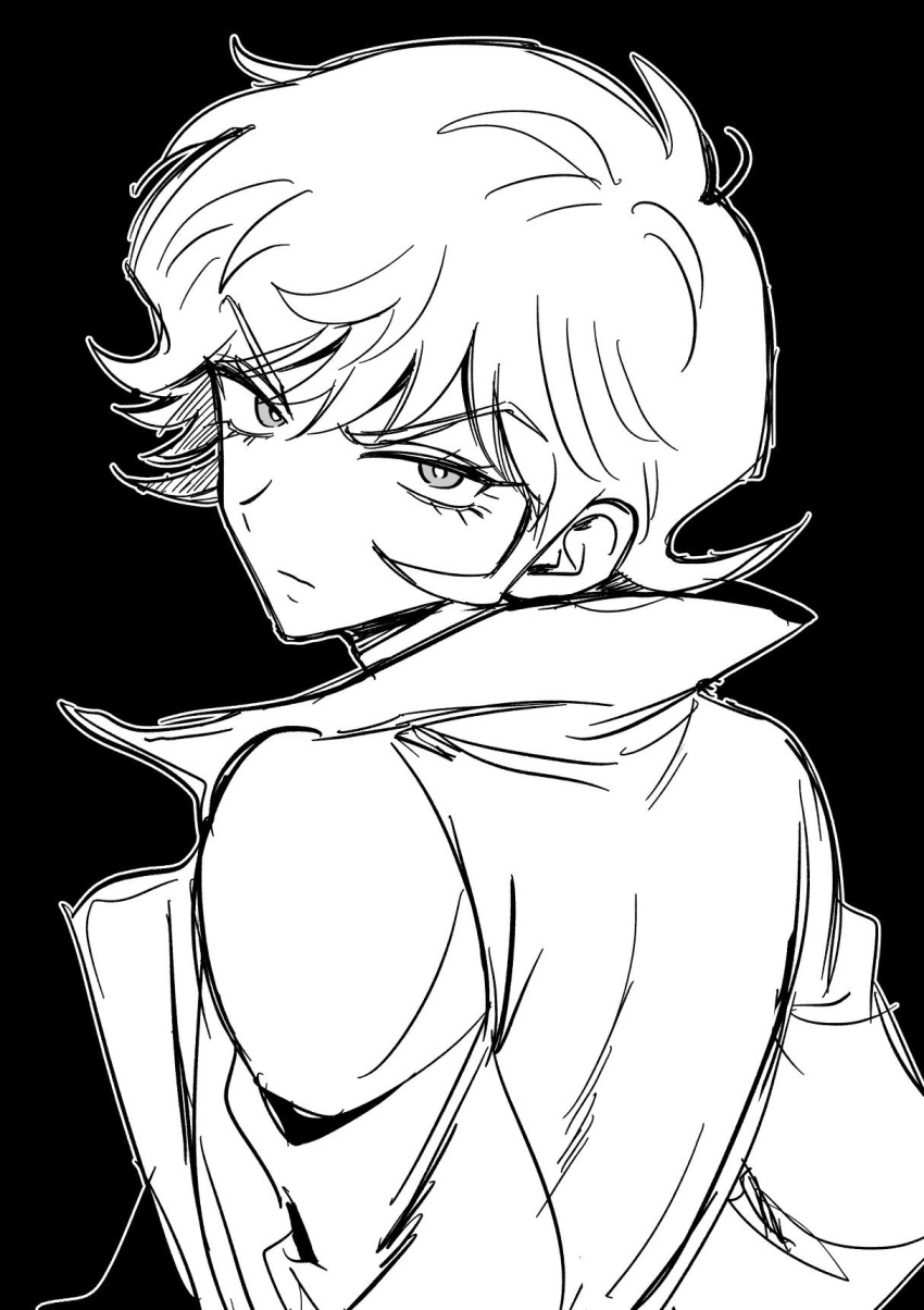 Safebooru - 1boy akiyama enma asuka ryou black background closed mouth ...