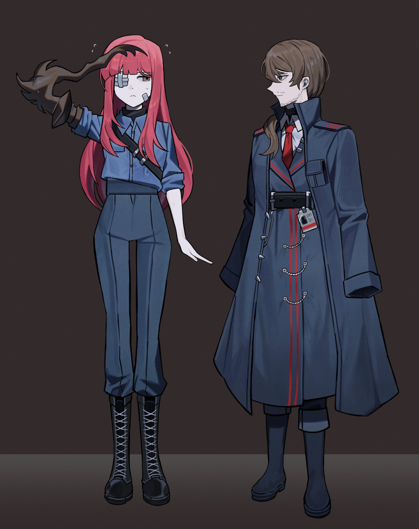 Safebooru - 1boy 1girl absurdres alternate universe asdf1211950 bandaid bandaid on face black ...