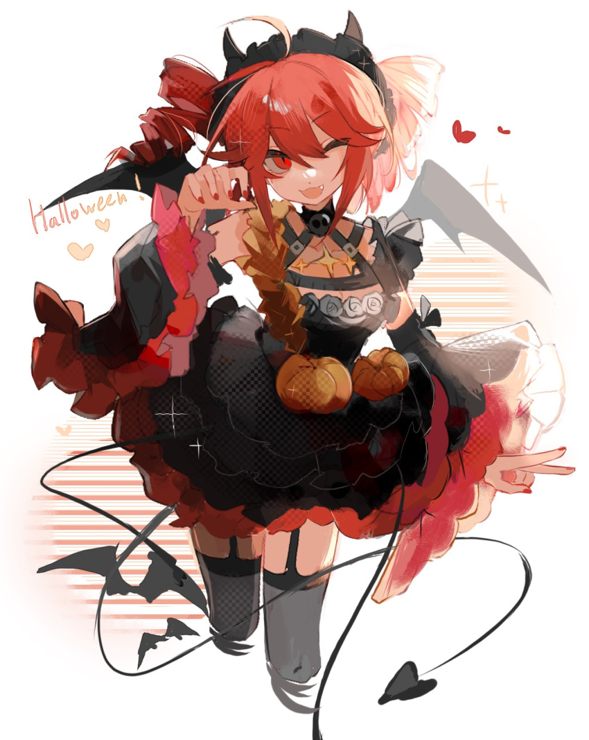 Safebooru - 1girl ;d ahoge bare shoulders bat (animal) black dress ...