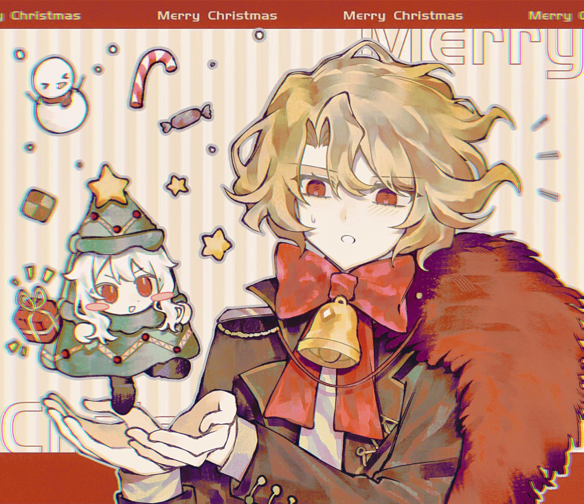 Safebooru 1girl Bell Black Coat Blonde Hair Blush Blush Stickers Bow 6364