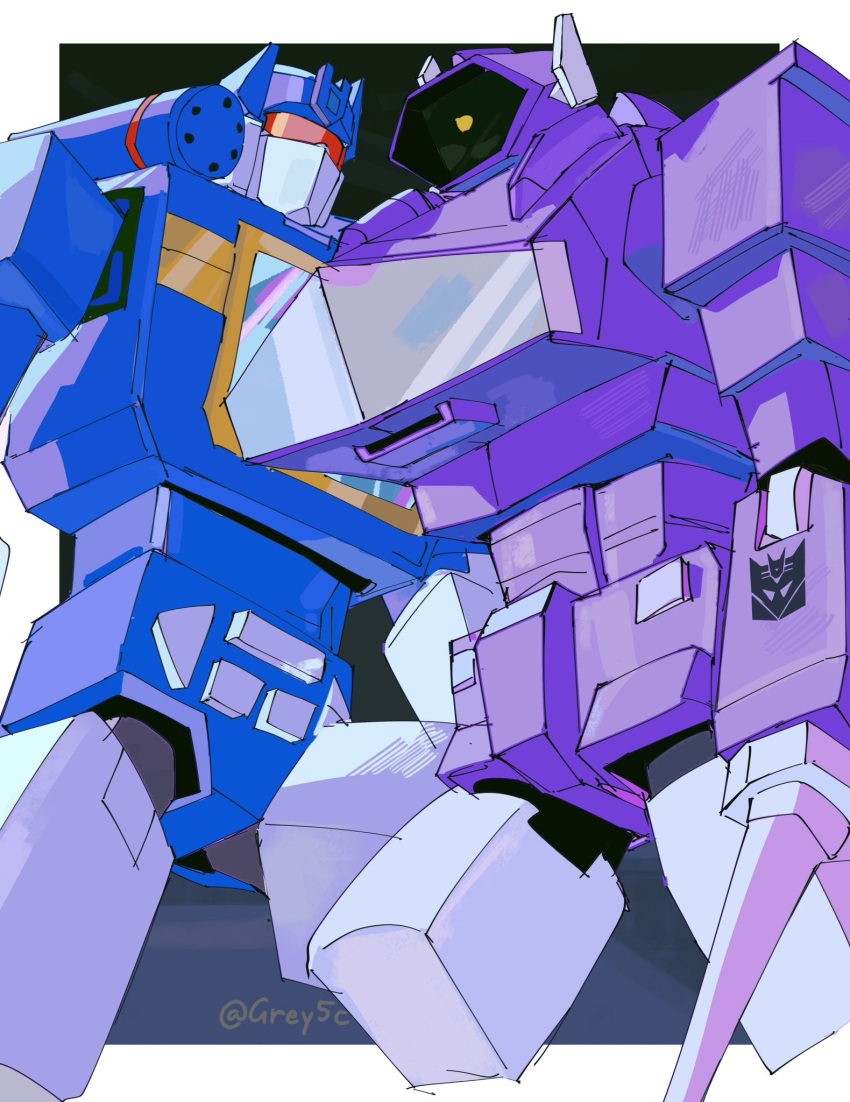 Safebooru - 2boys arm cannon assault visor decepticon highres looking ...