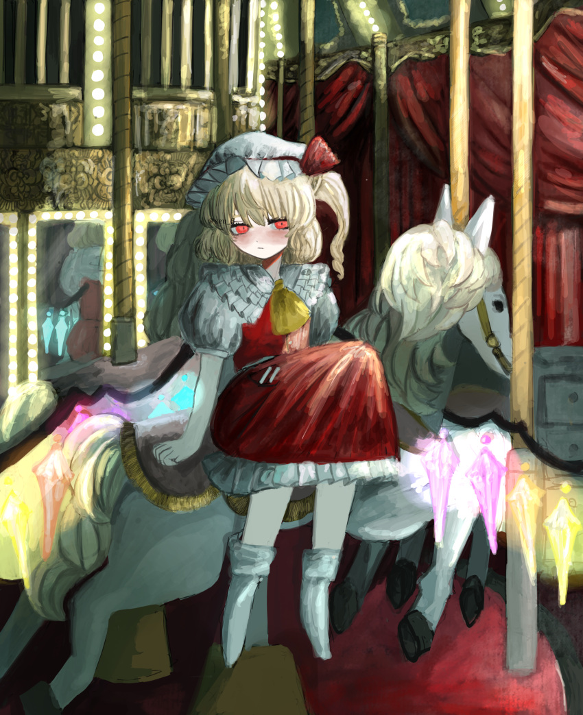Safebooru - 1girl absurdres ascot blonde hair crystal crystal wings flandre scarlet full body ...