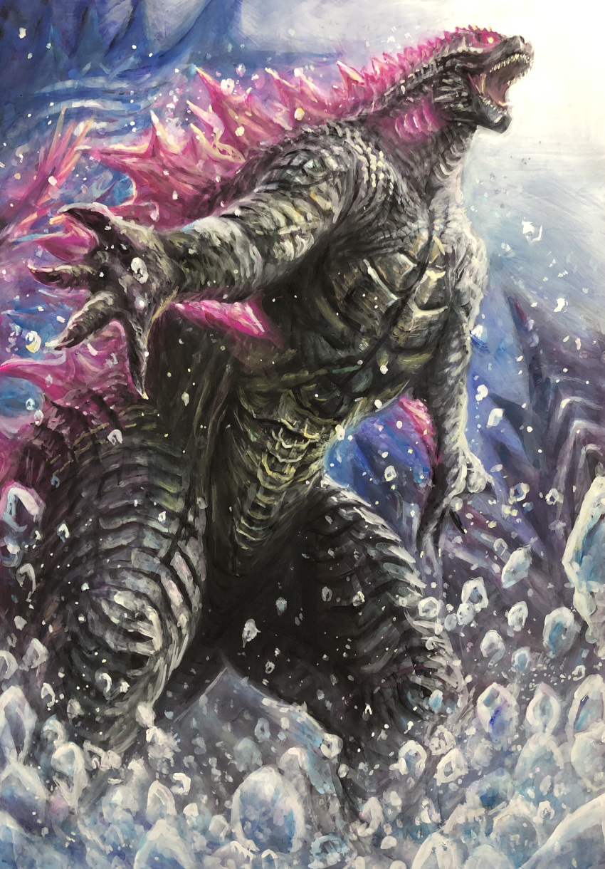 Safebooru - absurdres bioluminescence claws elbow spikes fangs g.n.a ...