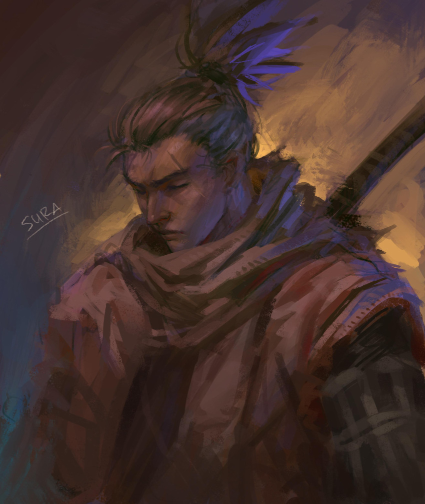 Safebooru - 1boy absurdres closed eyes coat dark expressionless highres ...