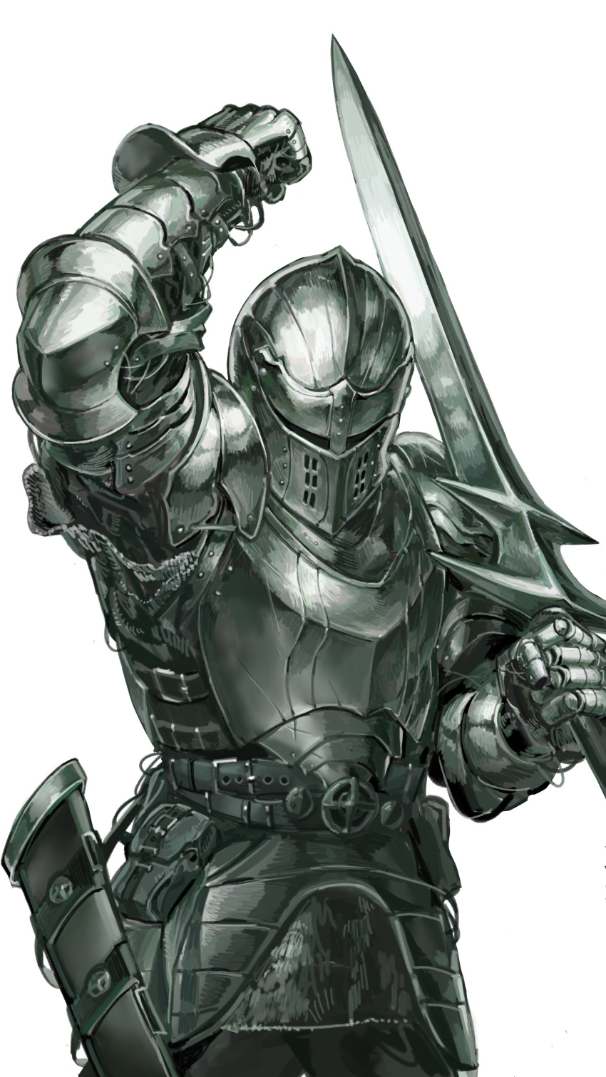 Safebooru - 1other absurdres arm up armor belt belt pouch breastplate commentary english ...