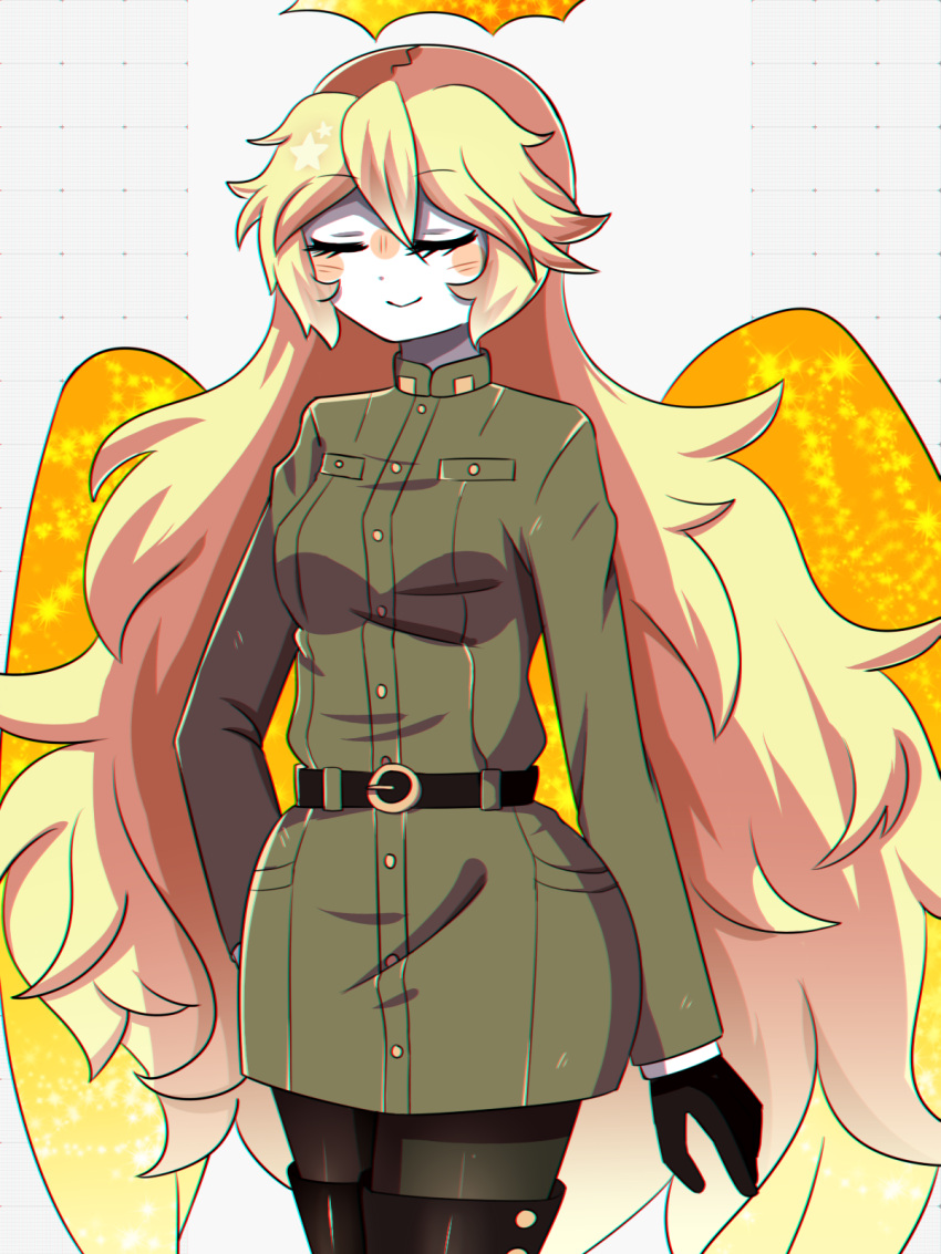 Safebooru - 1girl angel angel wings blonde hair boots feathered wings funamusea halo high heel ...