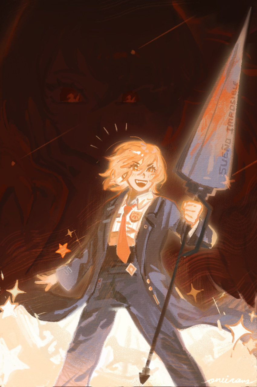 Safebooru - 2girls absurdres black coat coat collared shirt cowboy shot ...