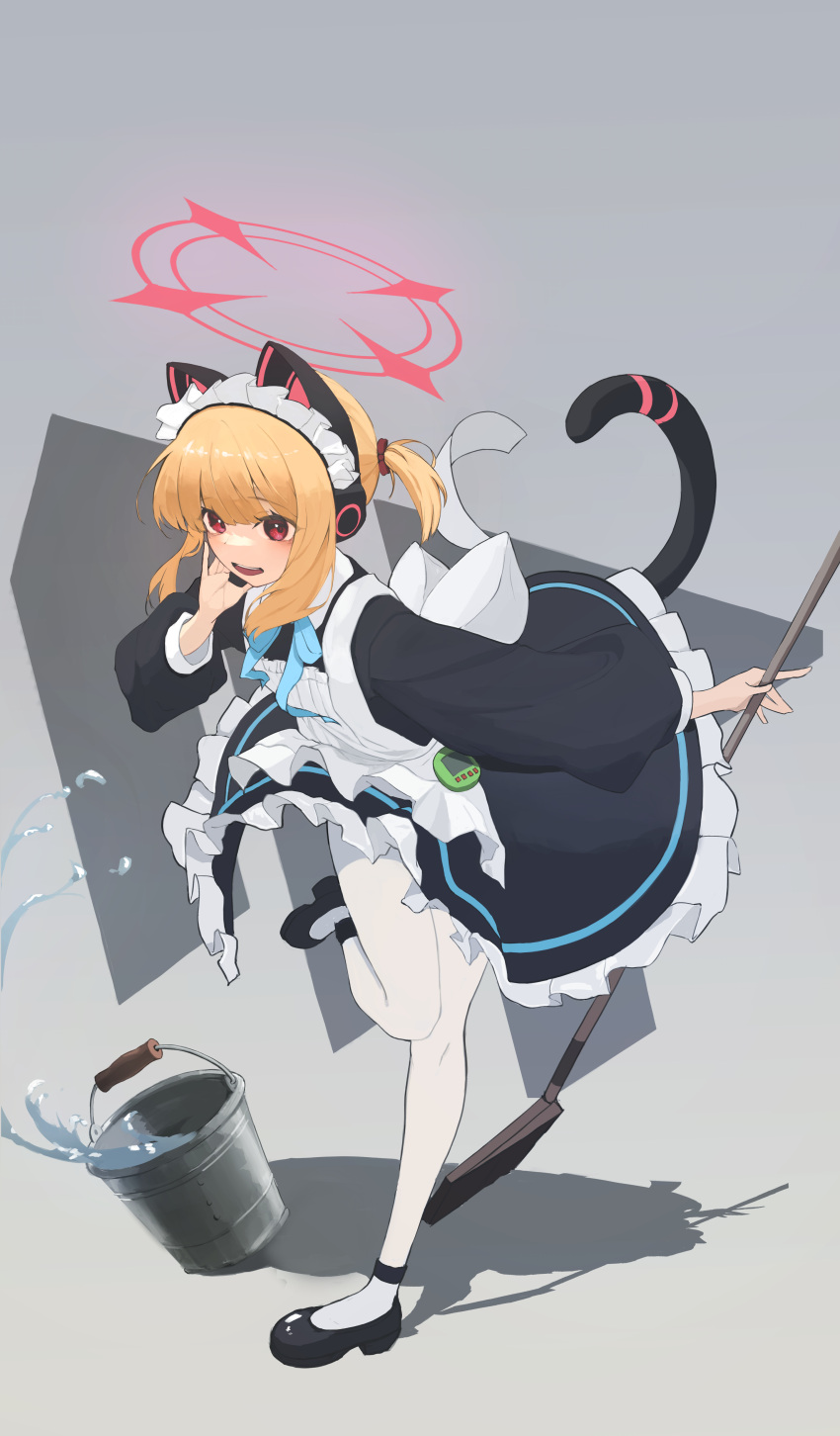 Safebooru - 1girl absurdres animal ear headphones animal ears black dress black footwear blue ...