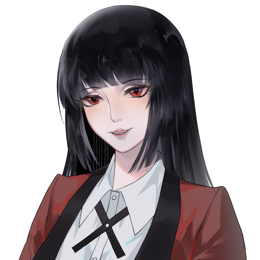 Safebooru - 1girl absurdres black hair blunt bangs fangs highres hime ...