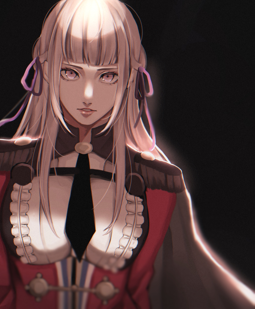 Safebooru - 1girl absurdres alternate costume alternate hairstyle black background black necktie ...