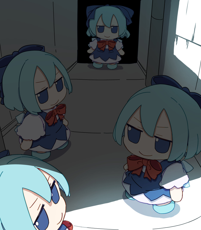 Safebooru - 4girls absurdres bloomers blue bow blue dress blue eyes ...